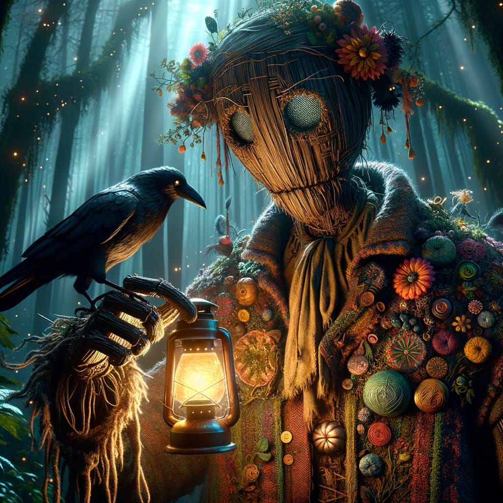 Epouvantail et corbeau dark fantasy - AI Generated Artwork - NightCafe ...