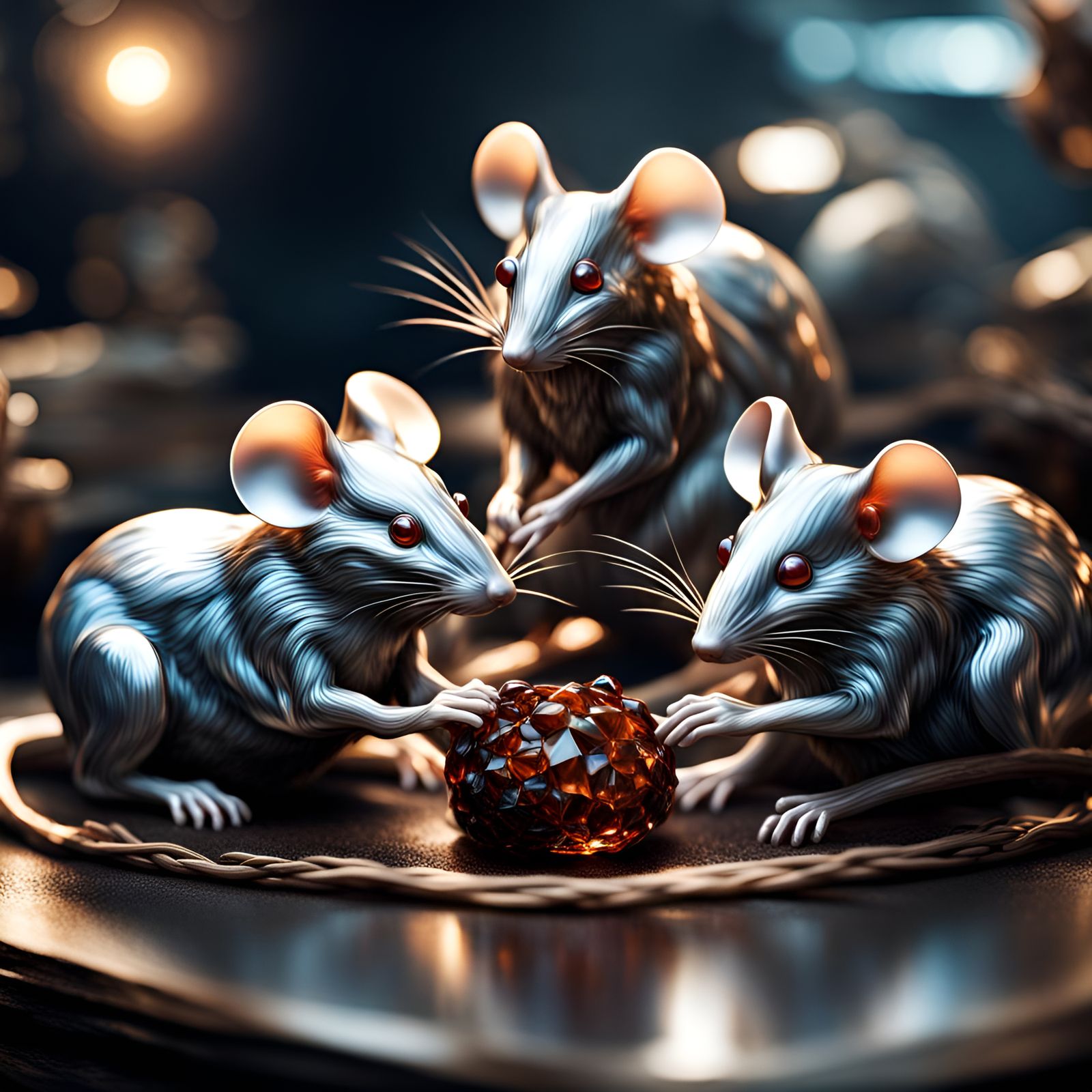 glass elemental mice - AI Generated Artwork - NightCafe Creator