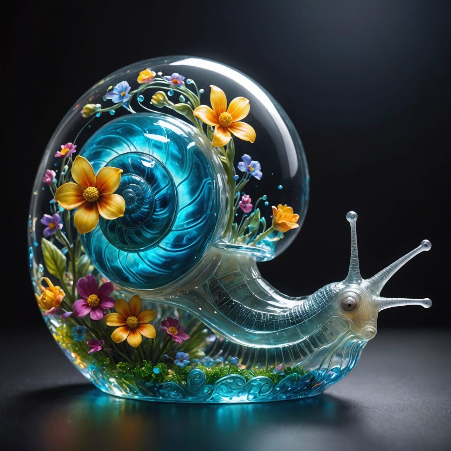 Bioluminescent snail - AI Generated Artwork - NightCafe Creator