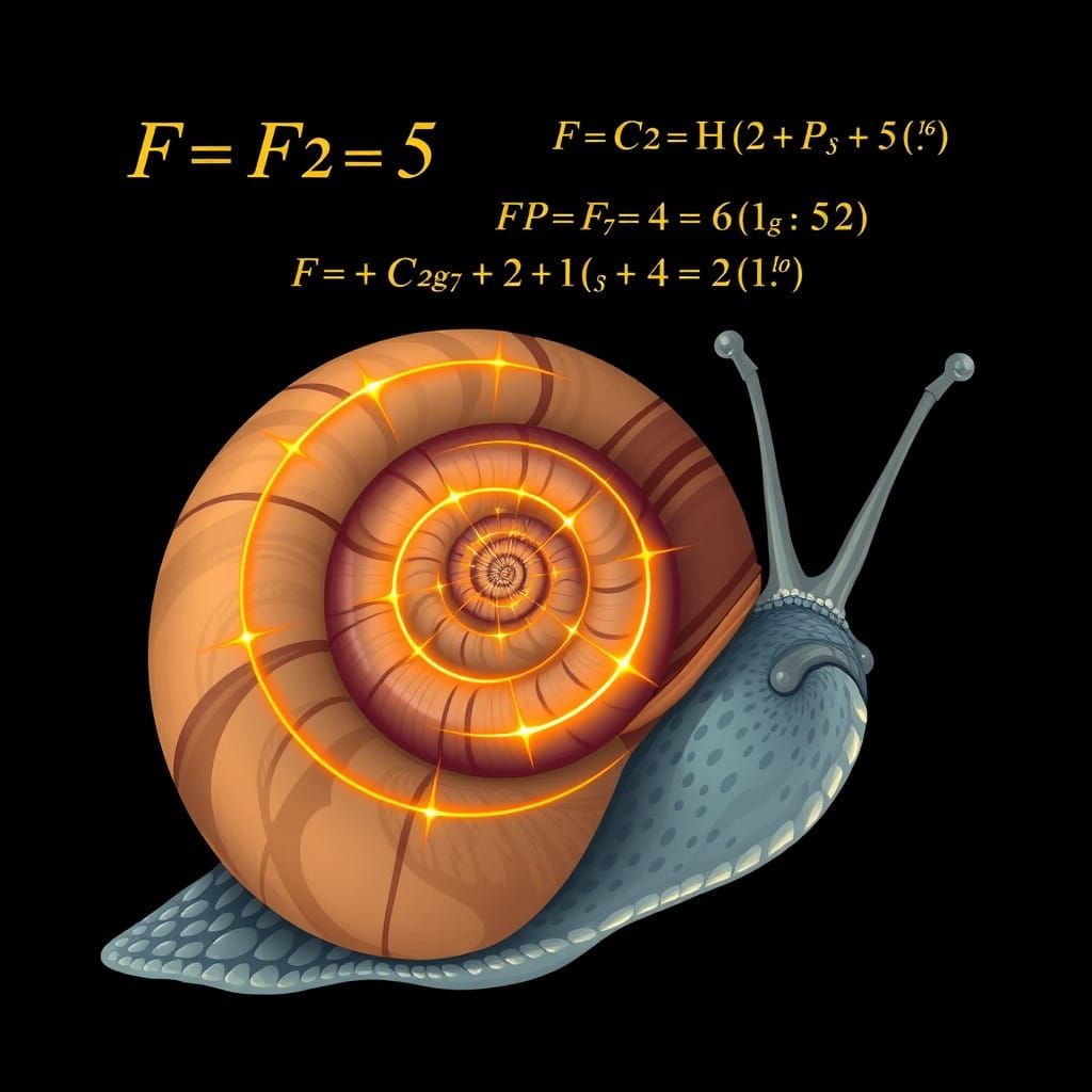 Fibonacci spiral in a snail shell - Fibonacci spiral in a sn...