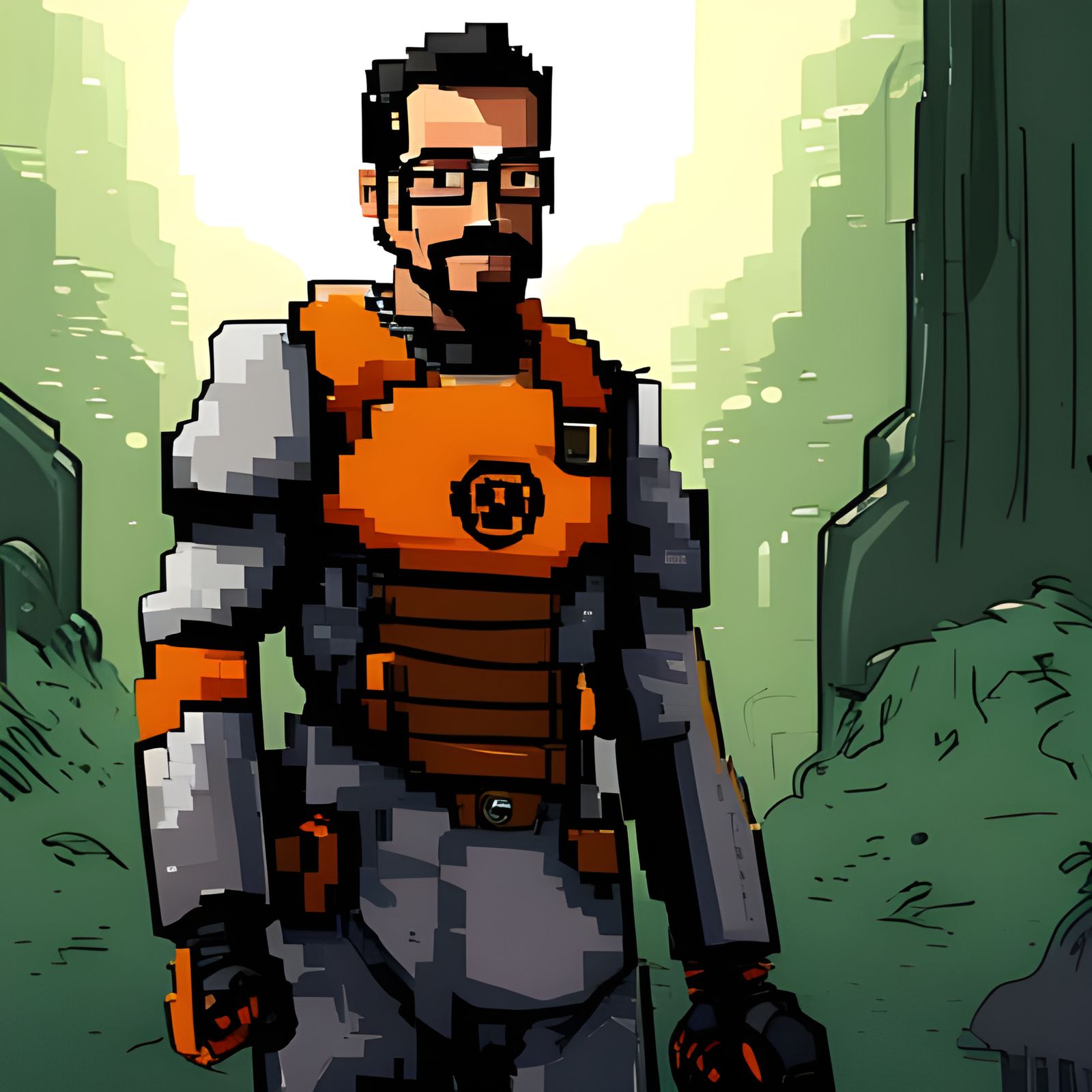 A Pixelly Freeman - AI Generated Artwork - NightCafe Creator