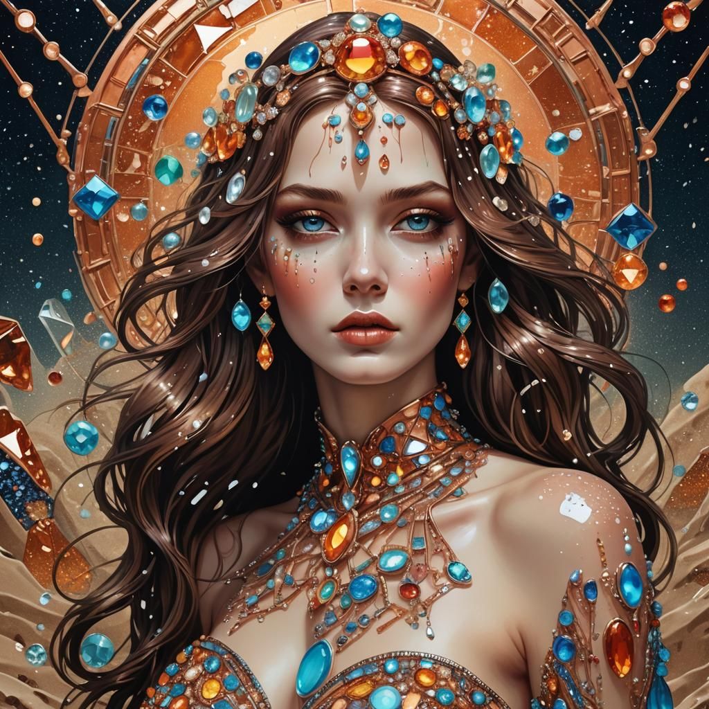 Copper Gemstones - AI Generated Artwork - NightCafe Creator