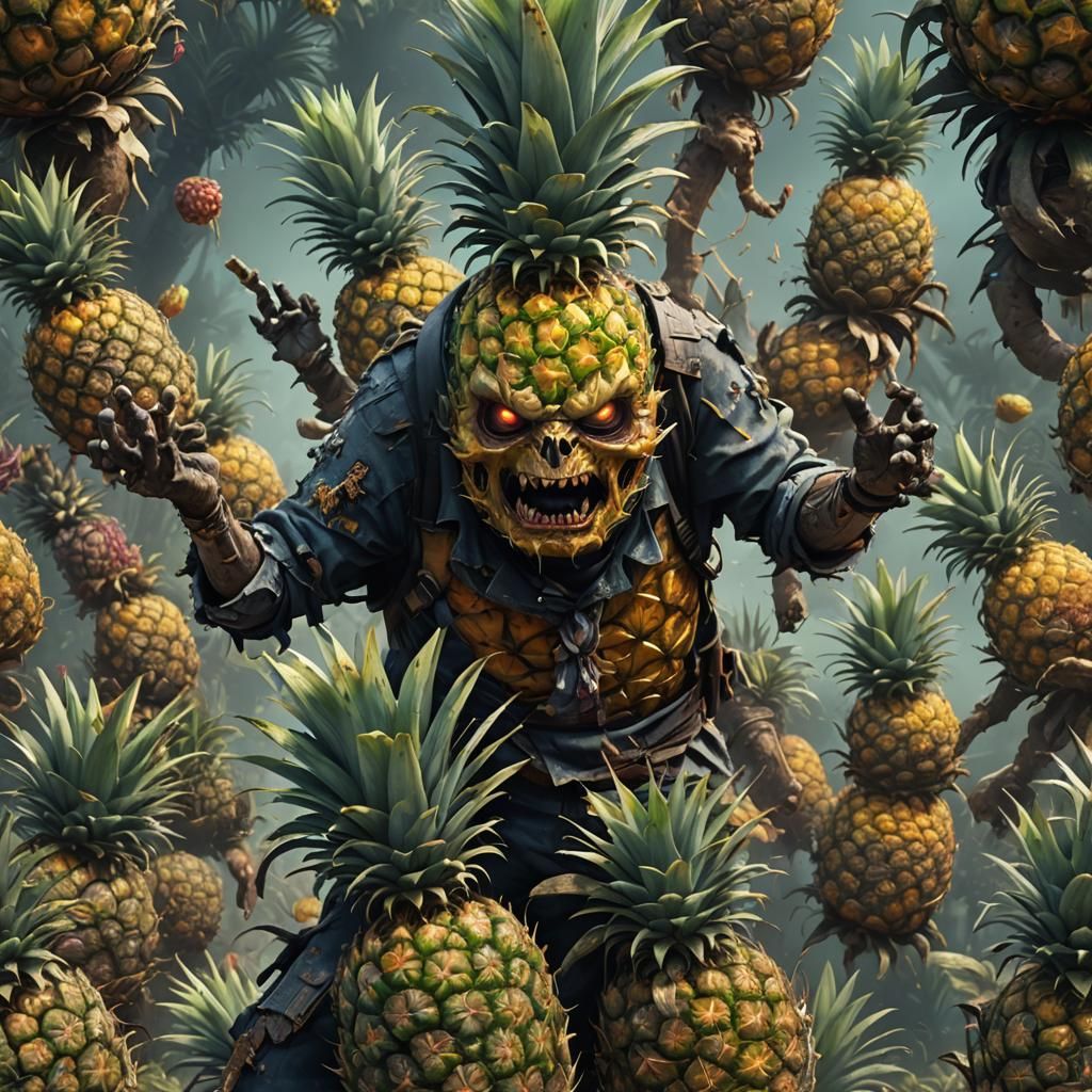 Attack of pineapples - AI Generated Artwork - NightCafe Creator