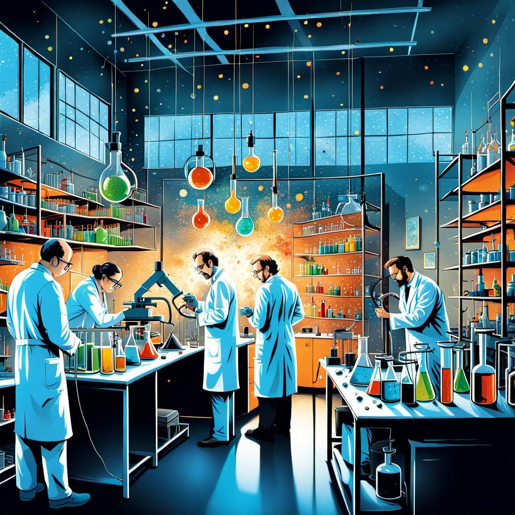 Scientists experimenting on their laboratory - AI Generated Artwork ...
