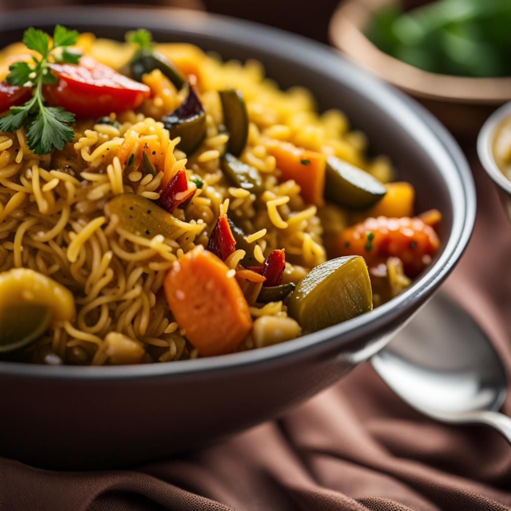 Curry Rice & Vegetables - AI Generated Artwork - NightCafe Creator