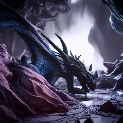 Dragon In A Cave - AI Generated Artwork - NightCafe Creator