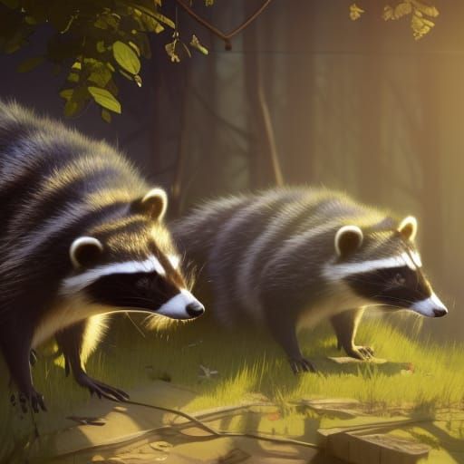 Raccoons - AI Generated Artwork - NightCafe Creator