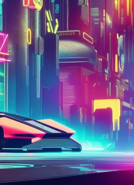 Noe cyber car of the future - AI Generated Artwork - NightCafe Creator