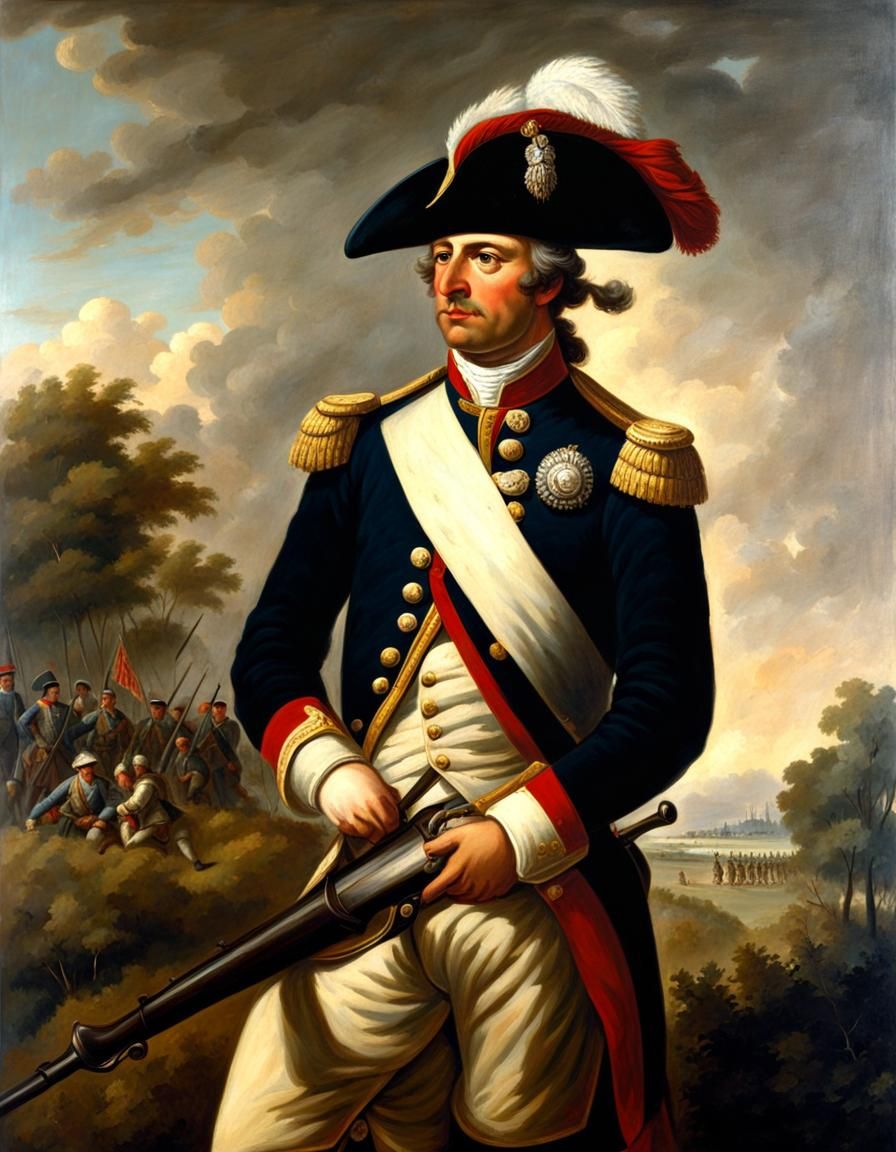 a French soldier from LaFayette's troops at the battle of Yorktown; old ...