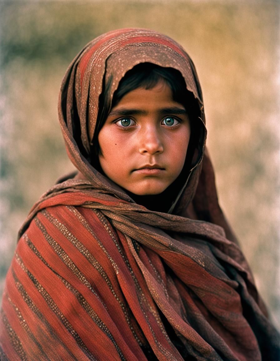 Afghan girl in the style of Steve McCurry - AI Generated Artwork ...