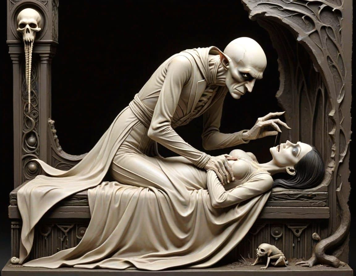 Nosferatu in clay - Nosferatu as a Terracotta Sculpture