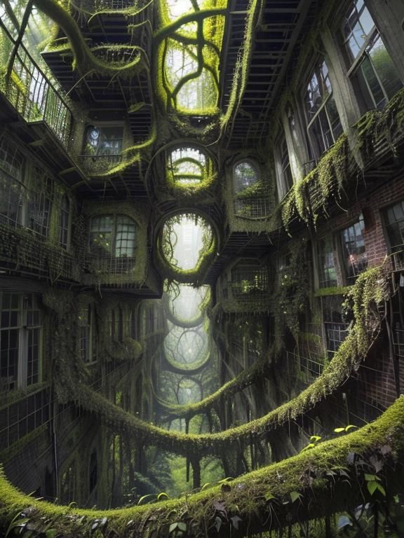 Overgrown city - AI Generated Artwork - NightCafe Creator