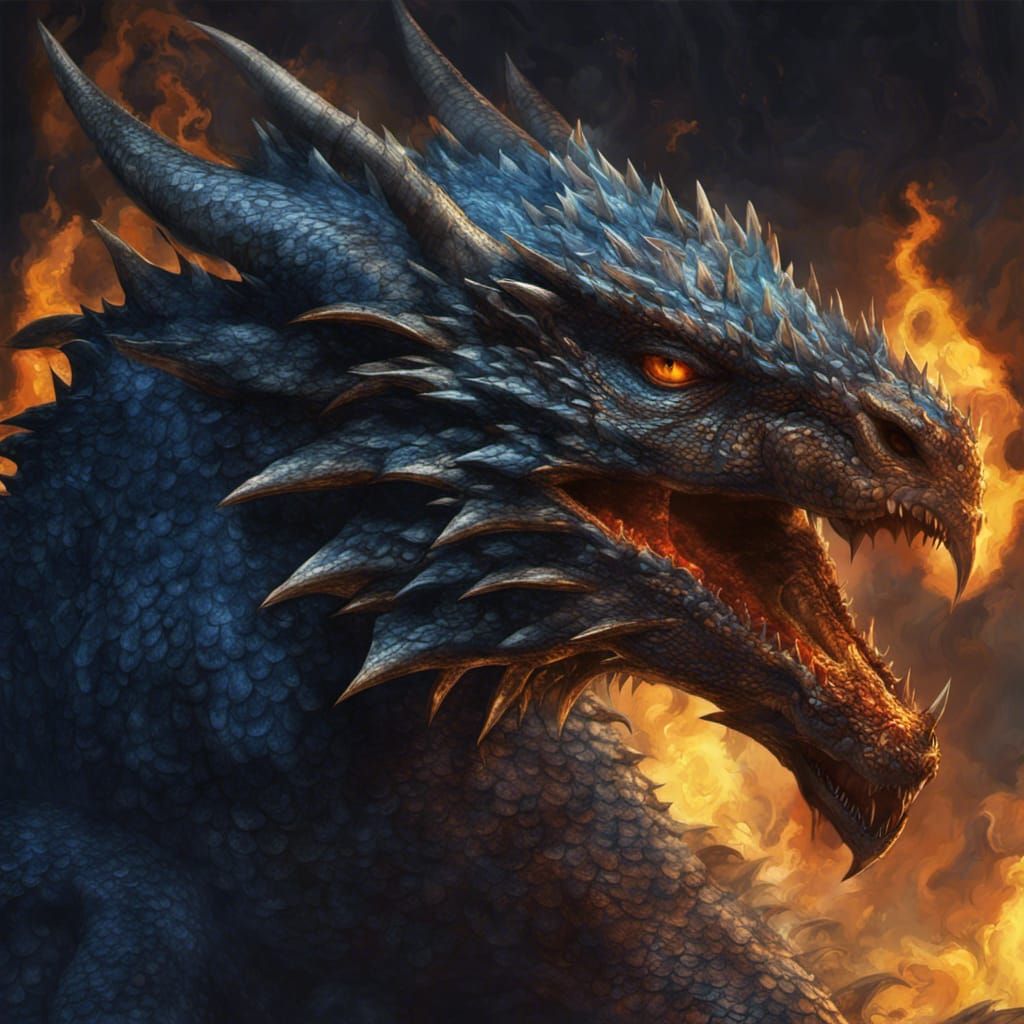 Blue dragon 5 - AI Generated Artwork - NightCafe Creator