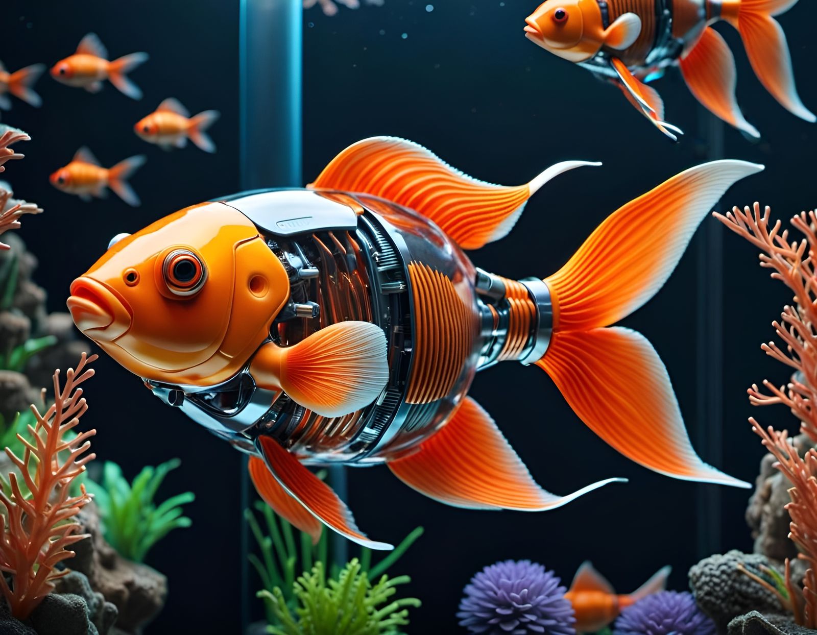 Robotic Aquarium Bio-Filtration Goldfish - AI Generated Artwork ...