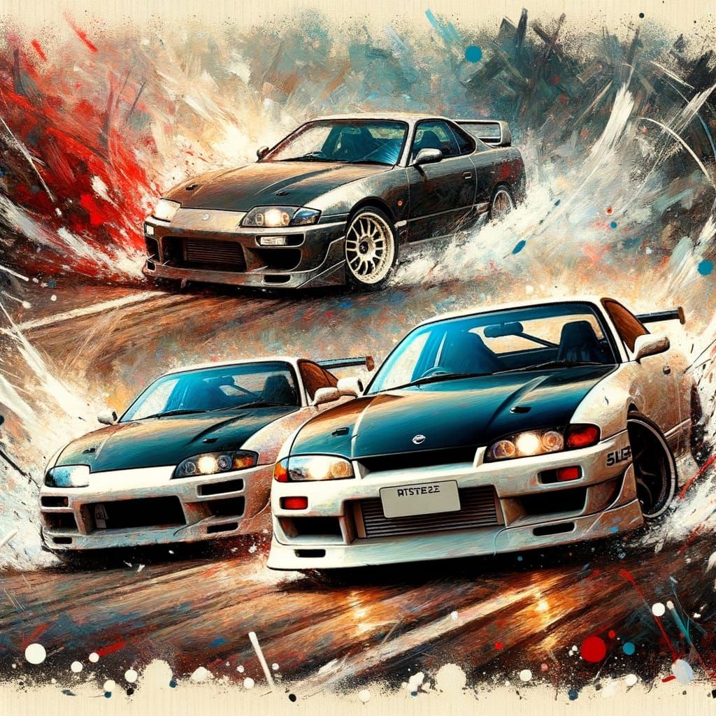 Initial D Nissan s15 200sx 2000 Toyota Supra mk4 1994 Drifting around ...
