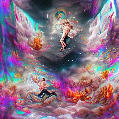 falling into hell from heaven - AI Generated Artwork - NightCafe Creator