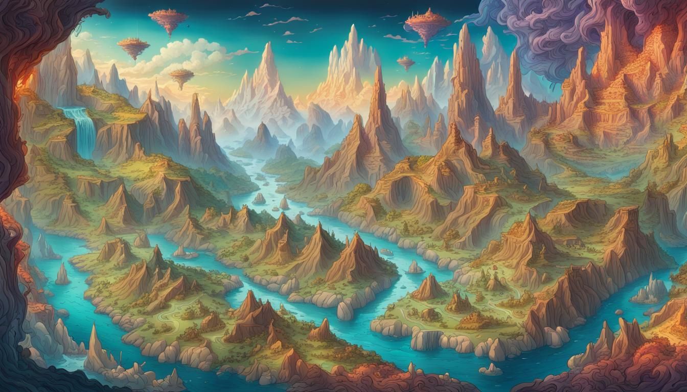 A map of a fantastical world - AI Generated Artwork - NightCafe Creator