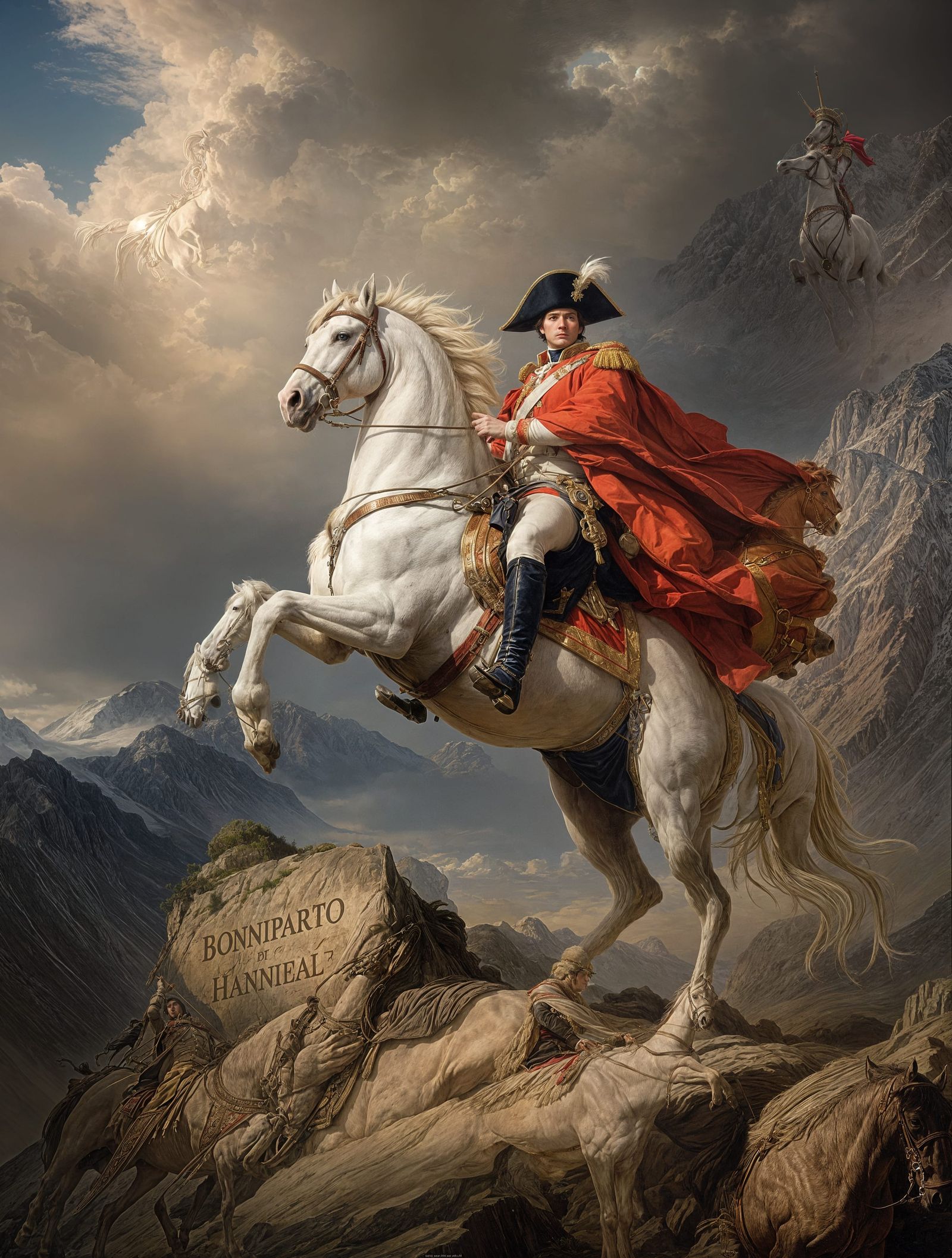 Napoleon Crossing the Alps - Napoleon in Grandiose Mountain ...