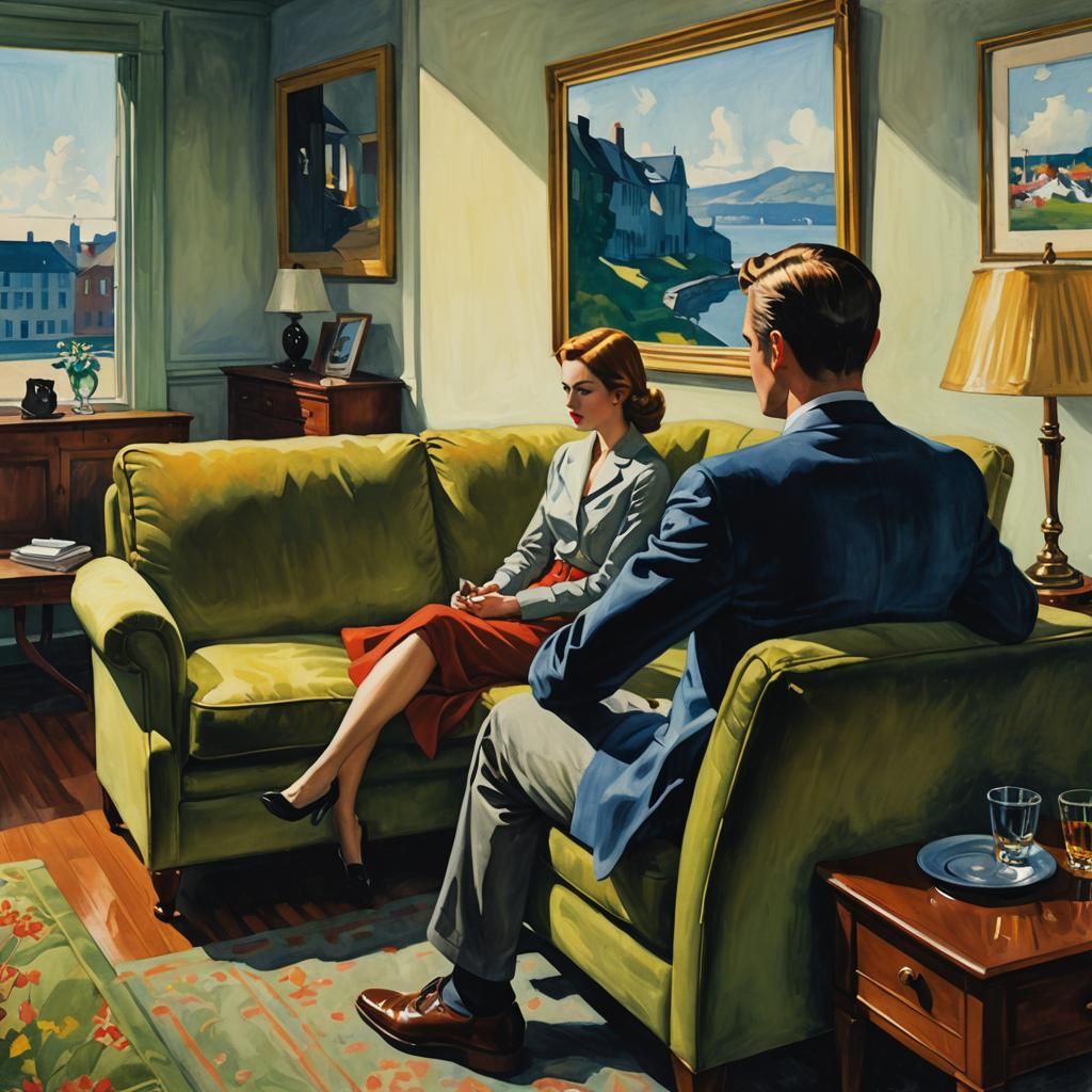 "The Breakup Talk" (Edward Hopper) - AI Generated Artwork - NightCafe ...