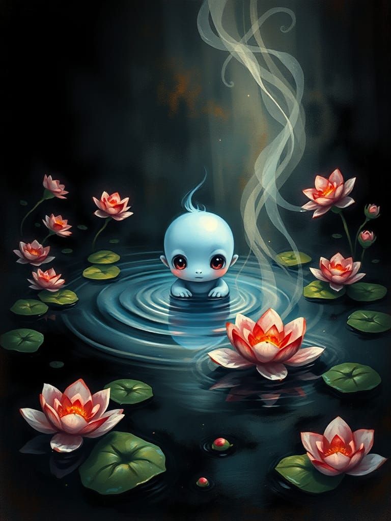 Fantasy Chibi Water Elemental - Fantasy Chibi Water Element...