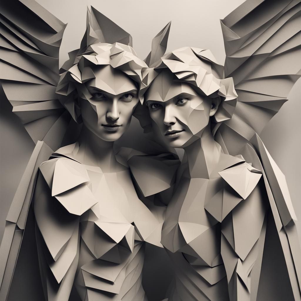 Angel and devil two faced - AI Generated Artwork - NightCafe Creator