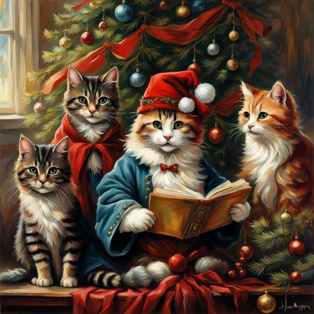 Christmas cats - AI Generated Artwork - NightCafe Creator