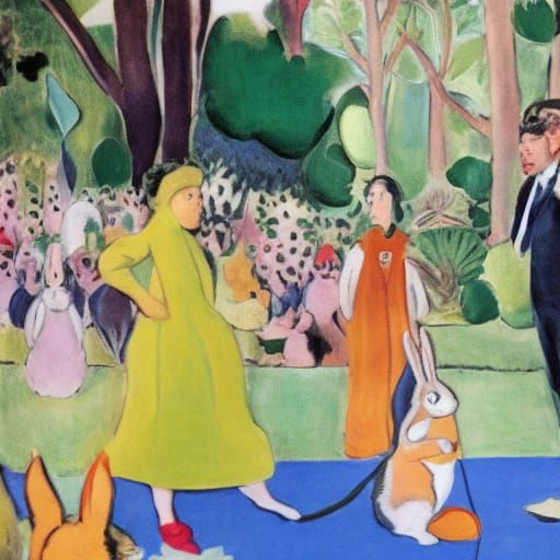 Proud Rabbit Strolls Red Carpet in Elegant Style - AI Art