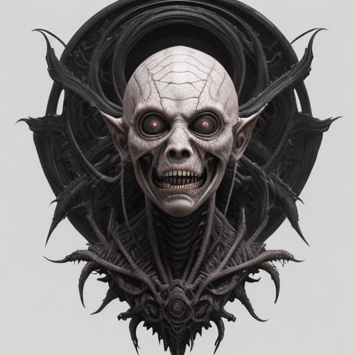 Visceral, writhing worm, translucent skin, terrifying creature ...