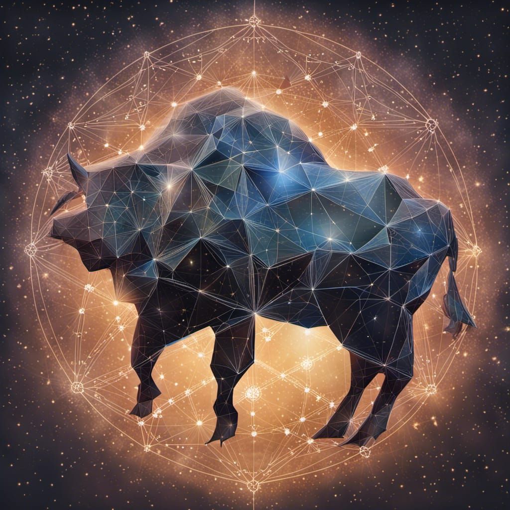 Taurus in geometric form - AI Generated Artwork - NightCafe Creator
