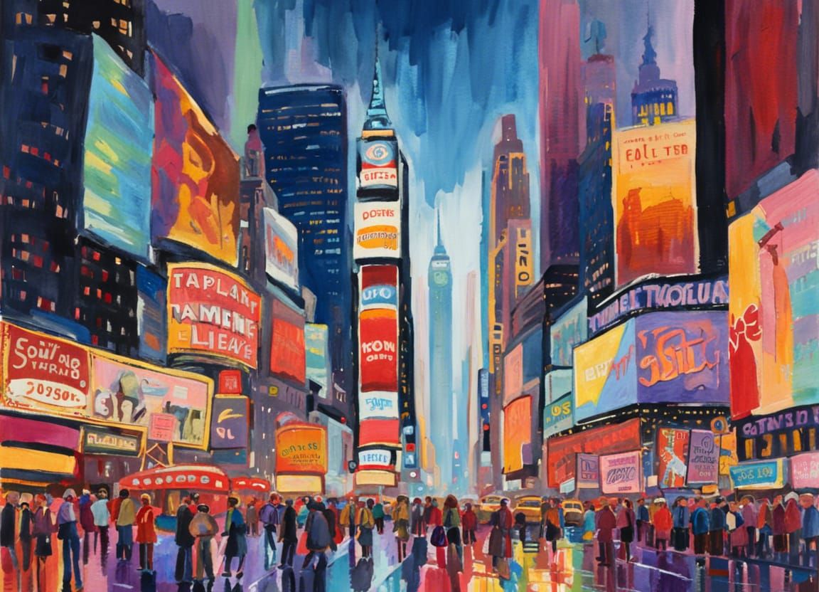Times Square - AI Generated Artwork - NightCafe Creator