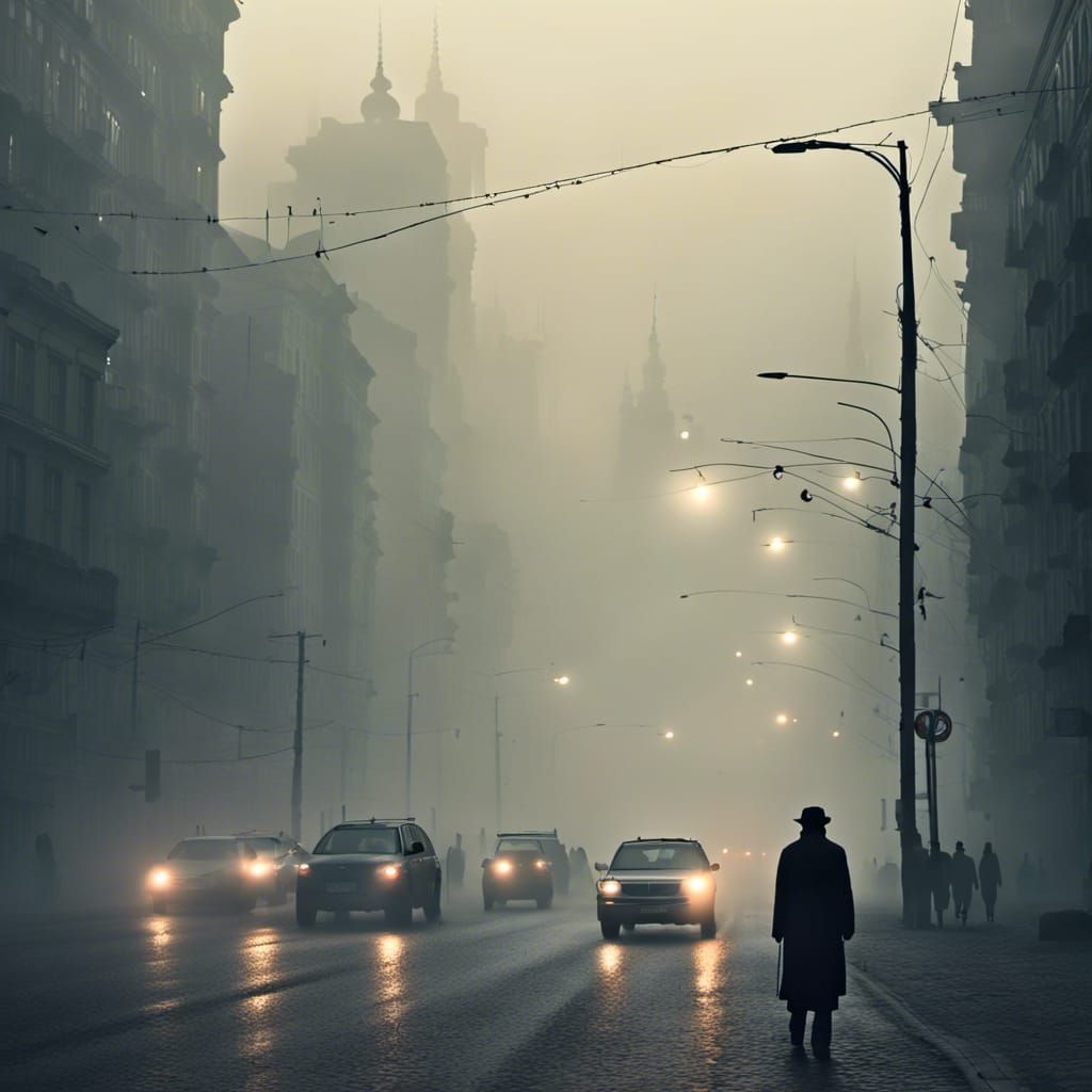 urban landscape in the fog Semenov style 4 - AI Generated Artwork ...
