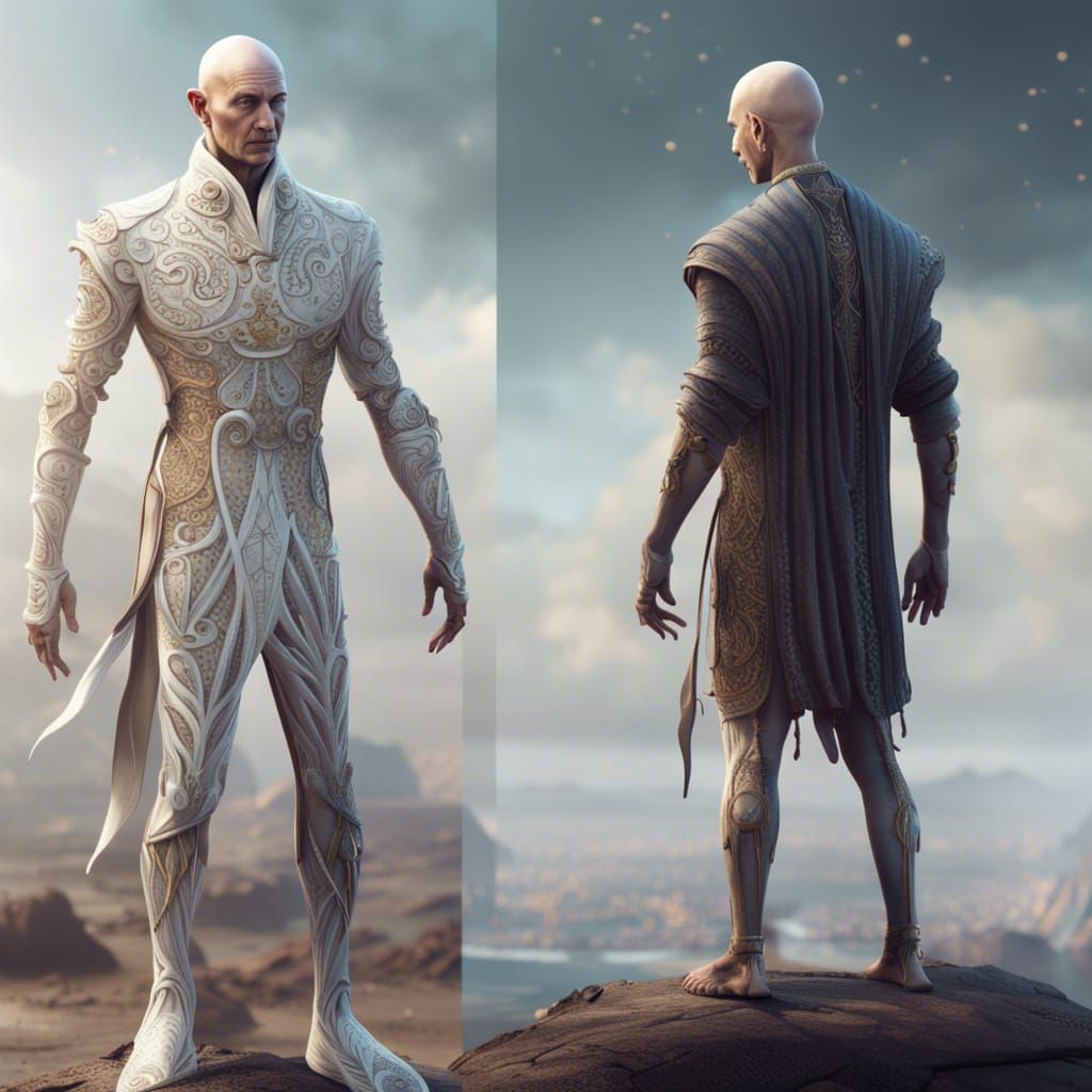 White tall bald skinny man - AI Generated Artwork - NightCafe Creator