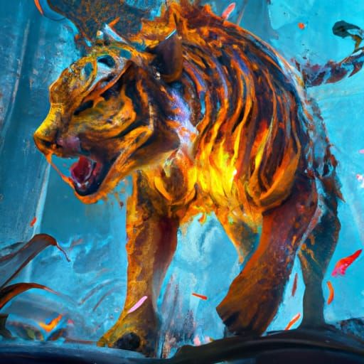 Flame tiger I - AI Generated Artwork - NightCafe Creator