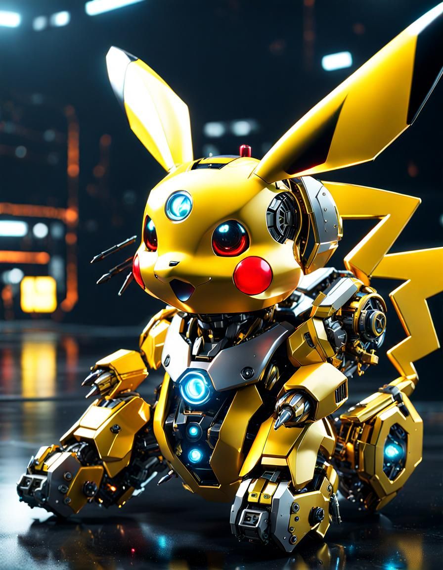 Robotic Pikachu, - AI Generated Artwork - NightCafe Creator