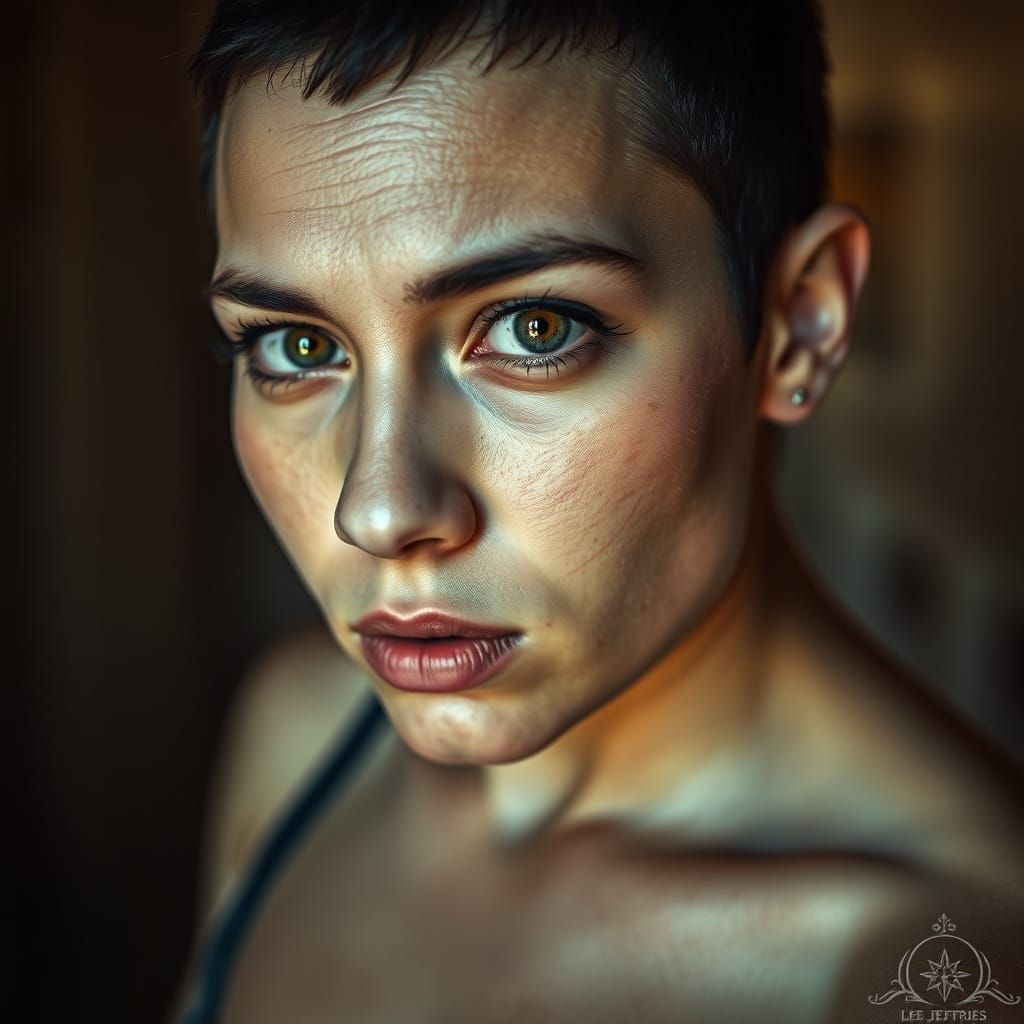 Fierce Latina Wrestler in Intimate Portrait - AI Art