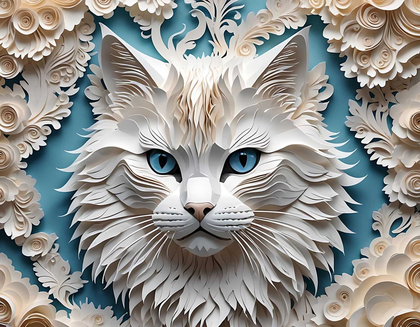 The Paper Cat - AI Generated Artwork - NightCafe Creator