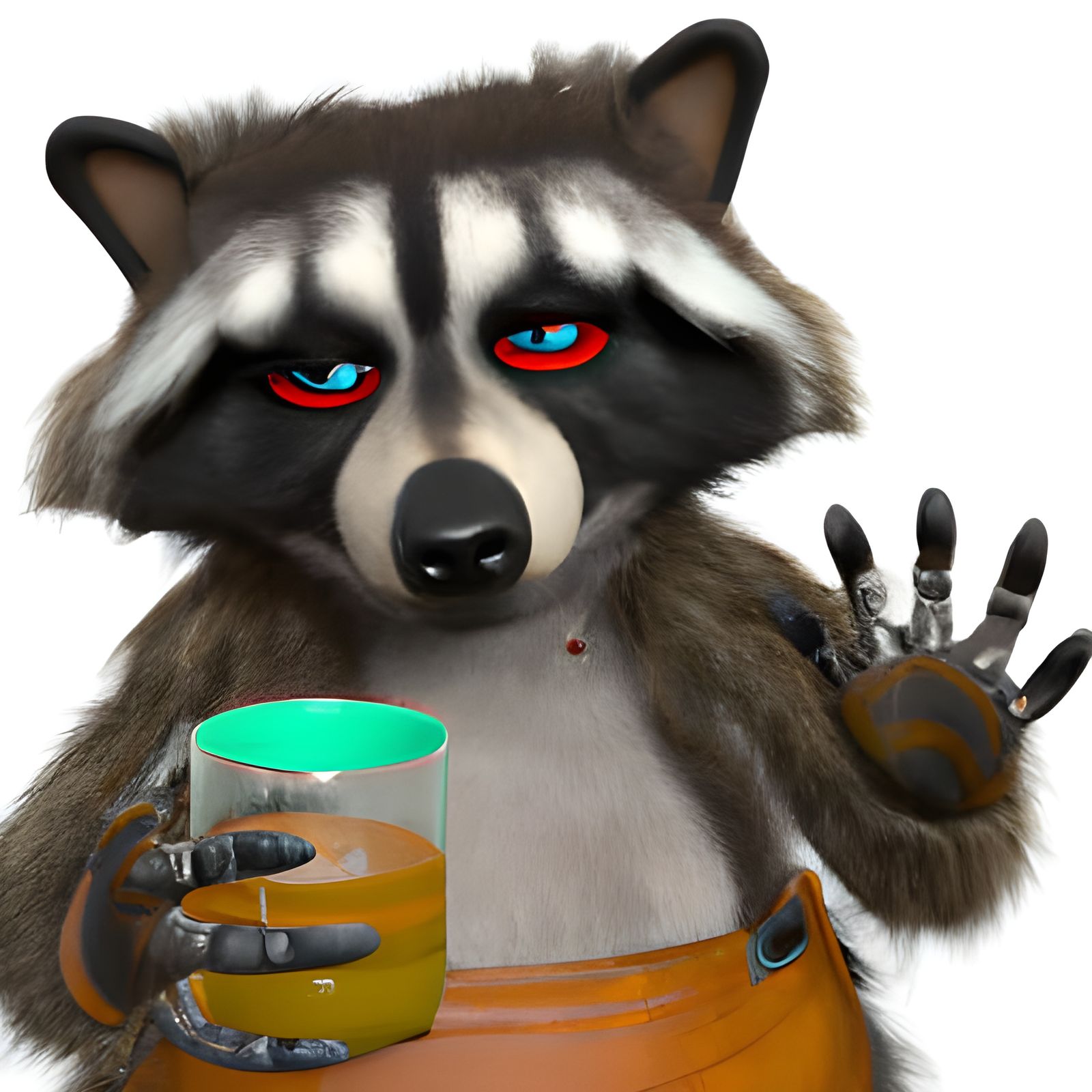 3D Raccoon Drinking a Tankard of Grog - AI Generated Artwork ...