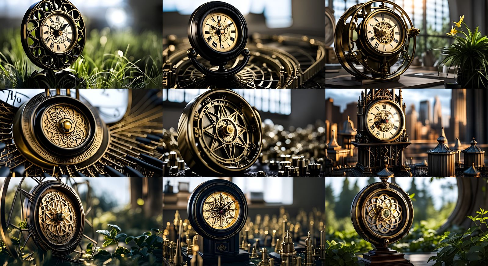 An Intricate Office Gothic Clock, Sacred Geometry, real photography by ...