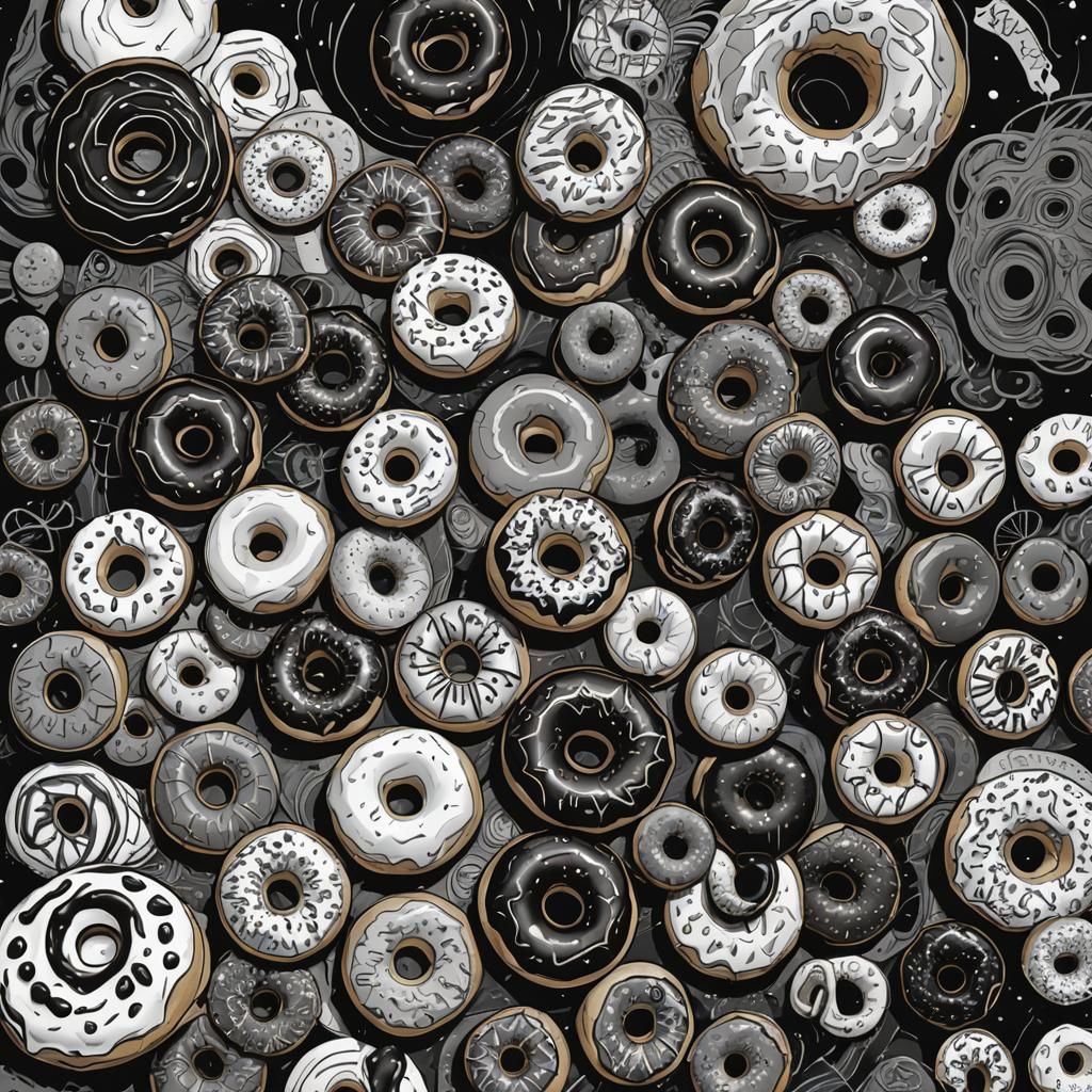 Comic Noir Expressionism Donut Dreamscape - AI Generated Artwork ...