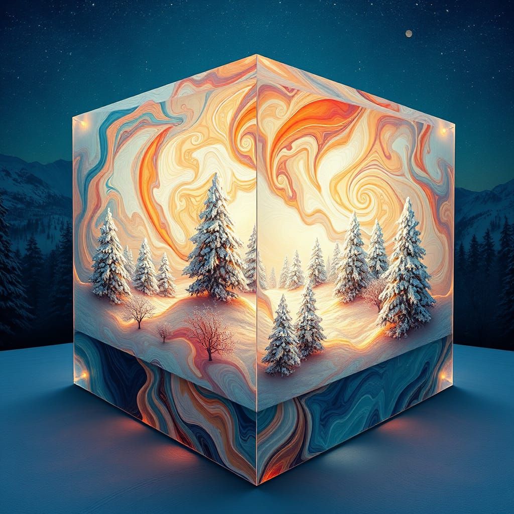 Ethereal Winter Wonderland within Reaction Diffusi... - AI Art