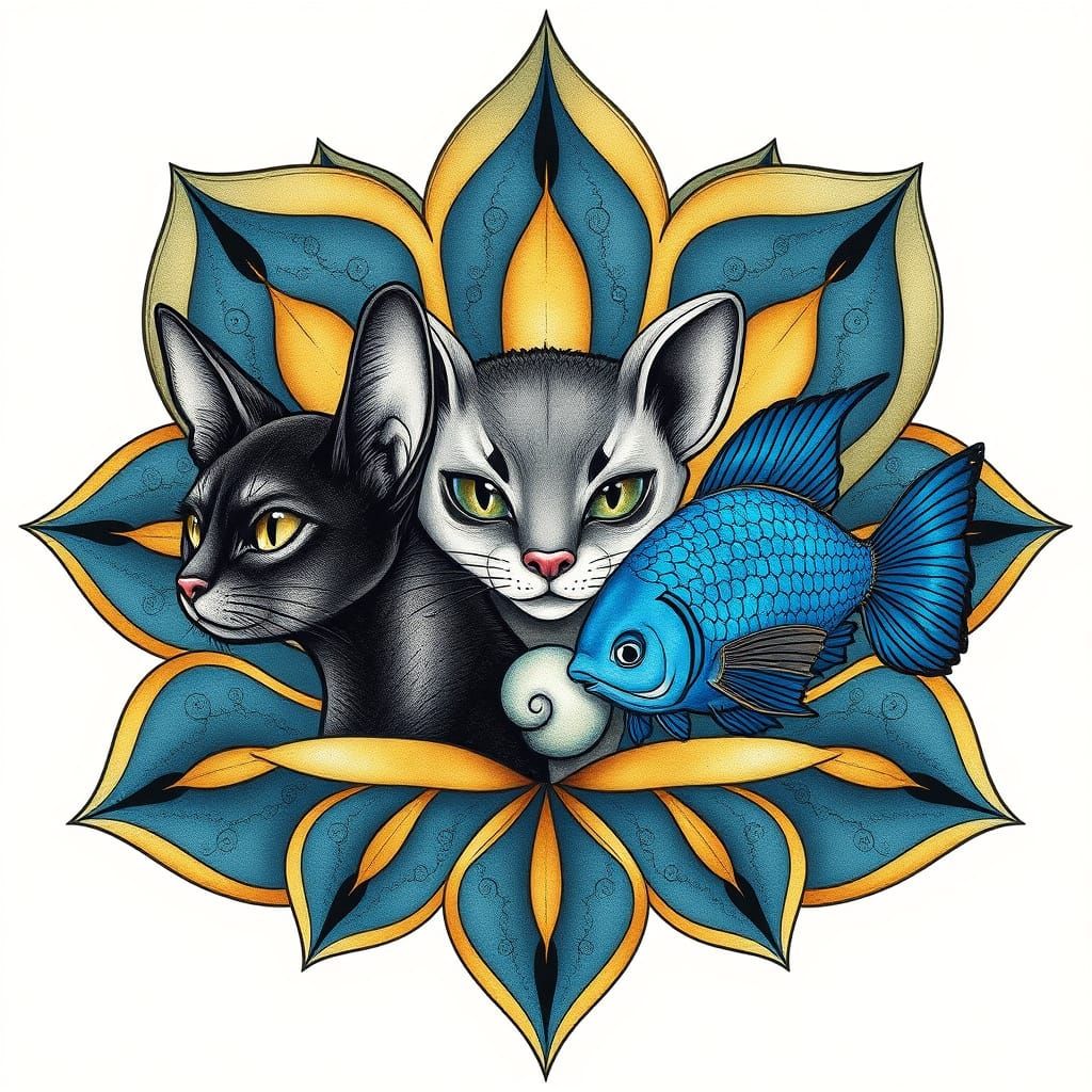 cat, mouse, fish - orchid:) - Abyssinian Cat, Mouse, and Fis...