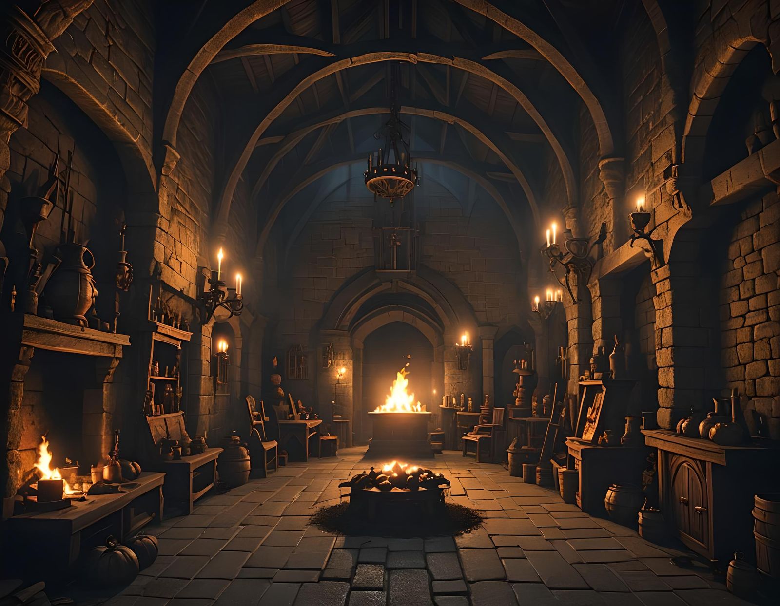 Medieval Lair at Nighttime - AI Generated Artwork - NightCafe Creator