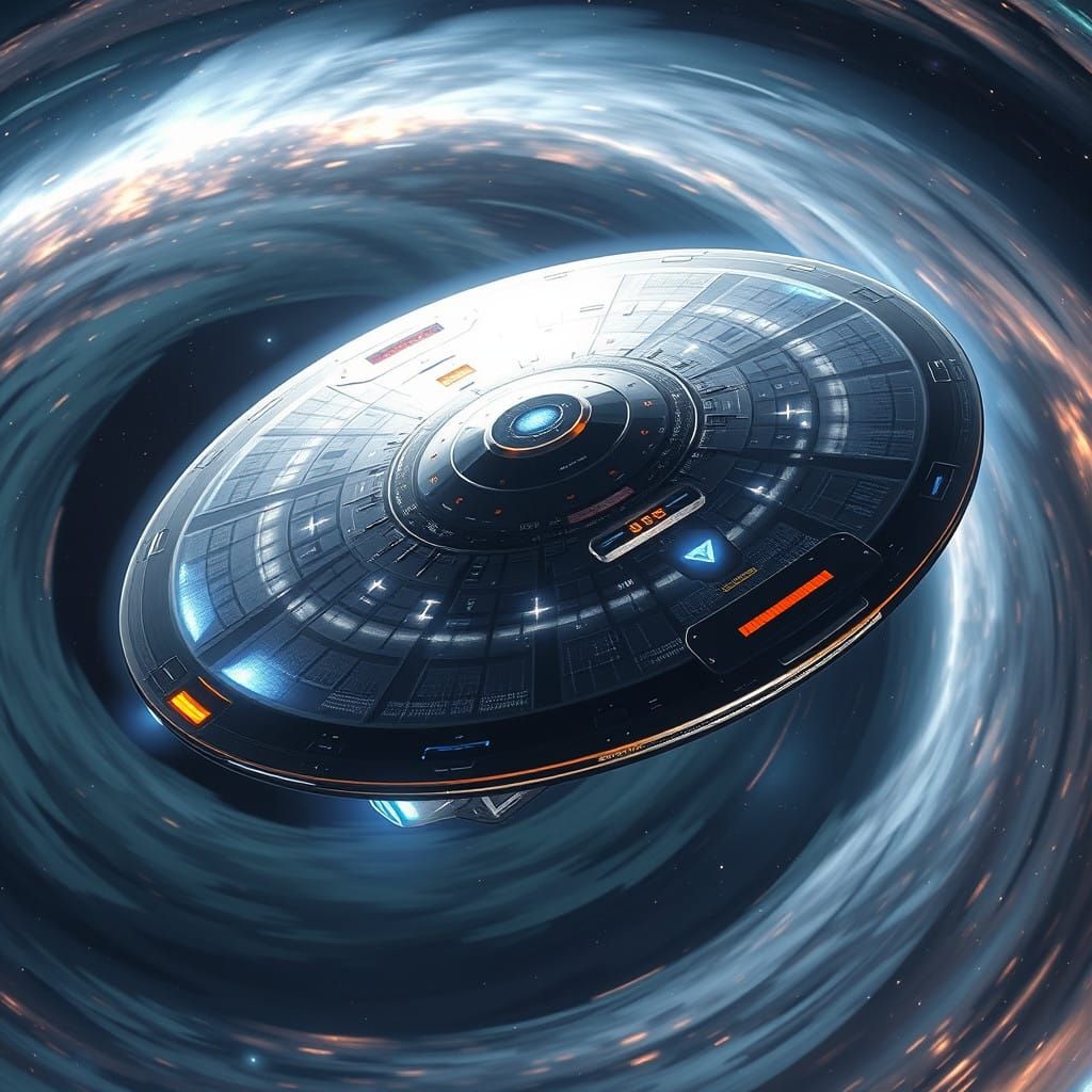 Ethereal Time-Traveling Starship Enterprise - AI Art