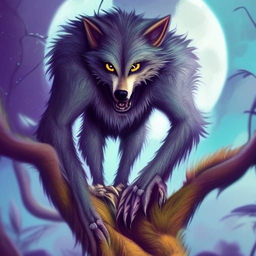 The New-&-Improved Tree-Climbing Werewolf - AI Generated Artwork ...