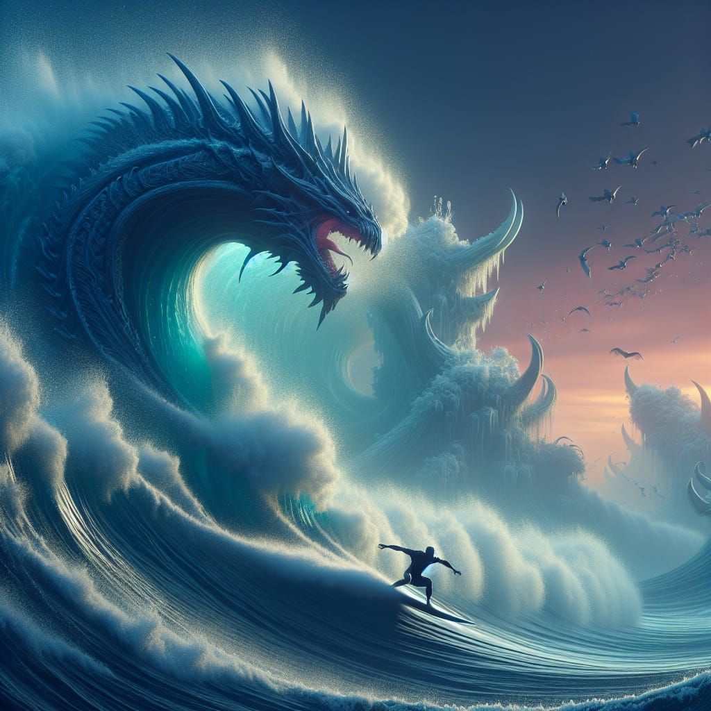 A MONSTER WAVE!!! - AI Generated Artwork - NightCafe Creator
