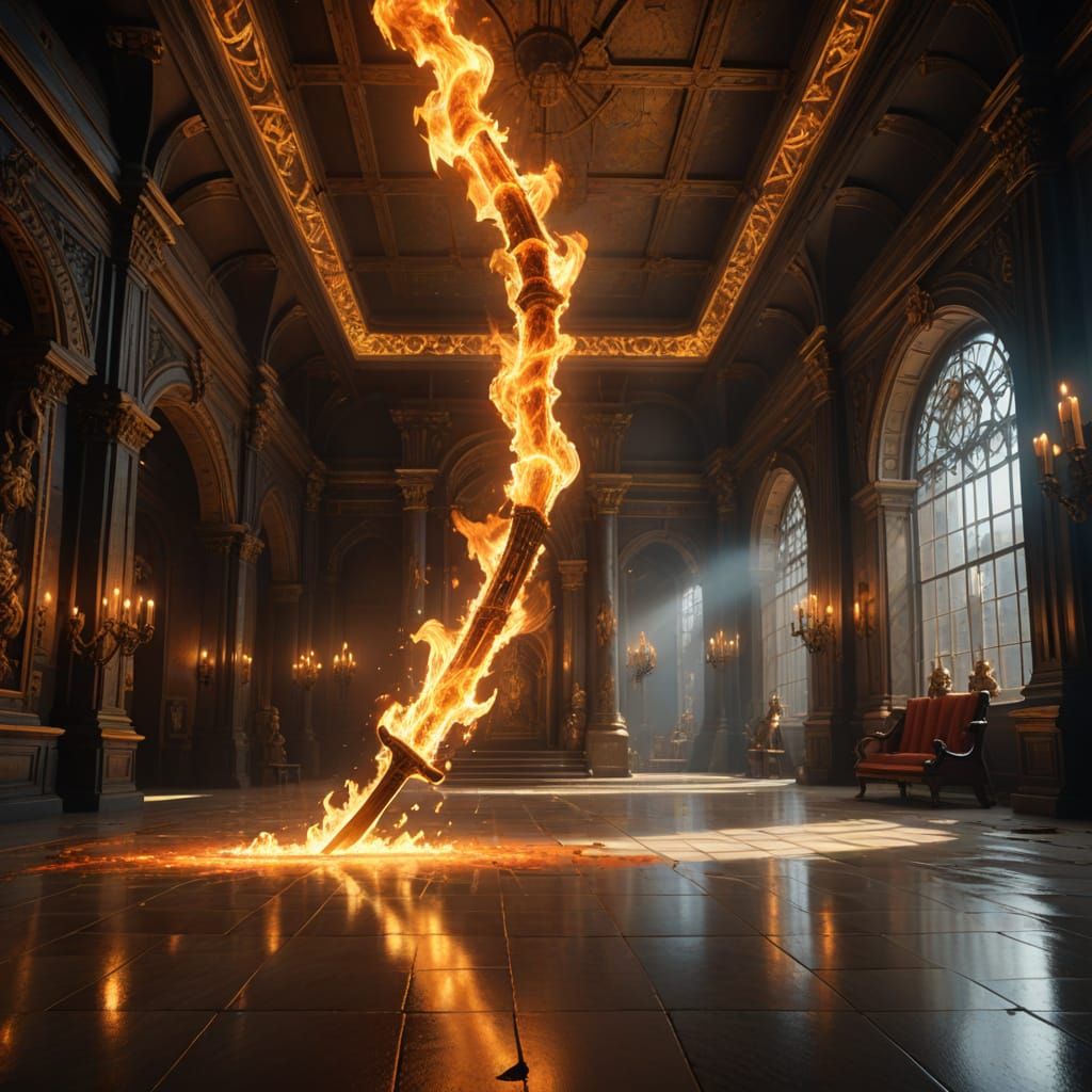 Fire swords in British Museum - Surreal Fantasy Art of Fire ...