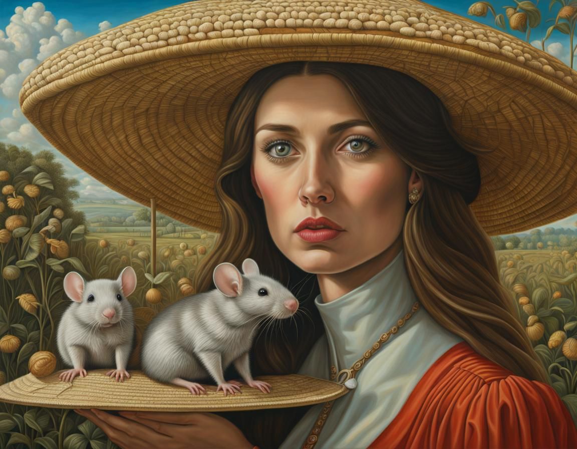 woman taking her mice out for a walk - AI Generated Artwork - NightCafe ...