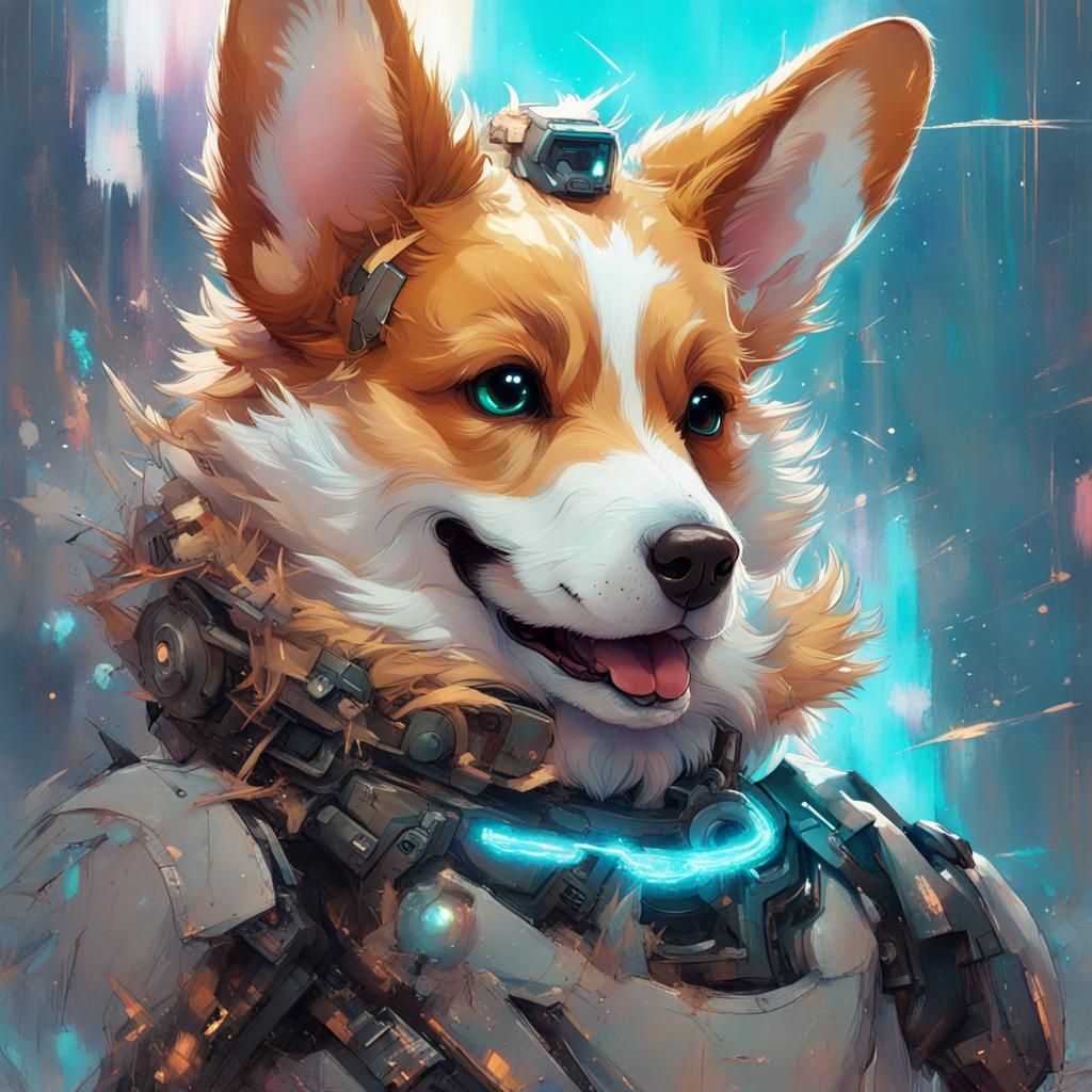 Cyborg Corgi - AI Generated Artwork - NightCafe Creator