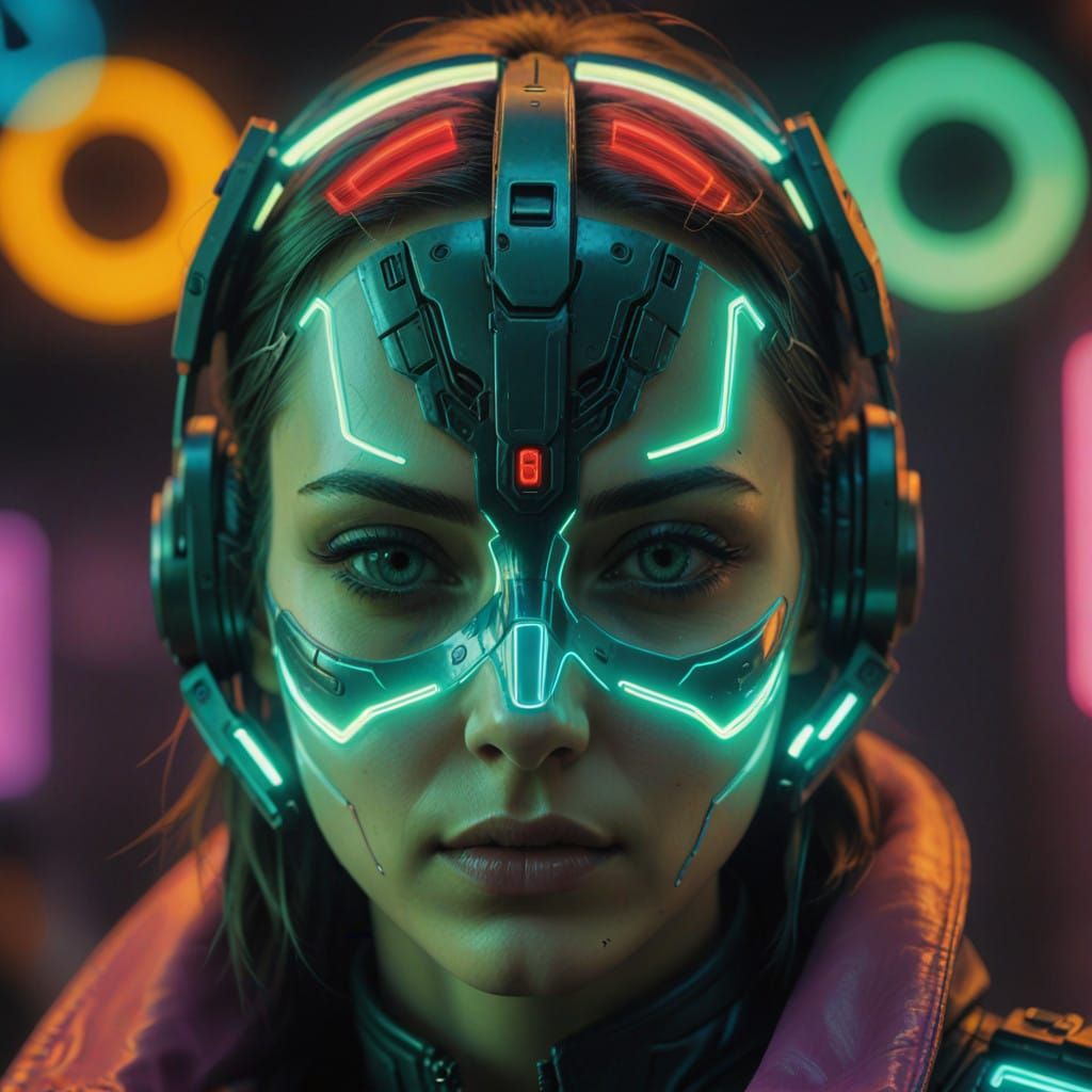 Cyberpunk Augmented Reality Helmet