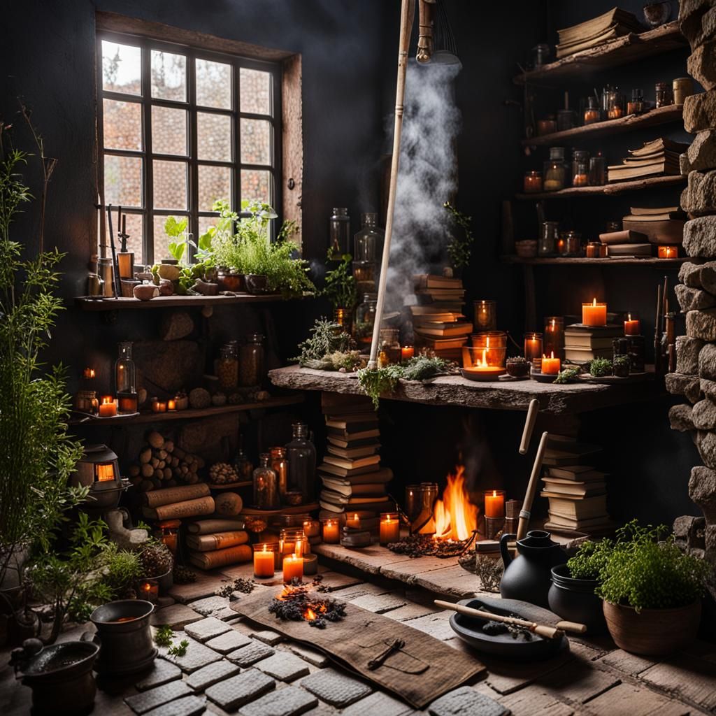 "old dark wizard home - AI Generated Artwork - NightCafe Creator